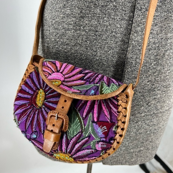 Hand Crafted | Bags | Handmade Leather Floral Embroidered Small ...